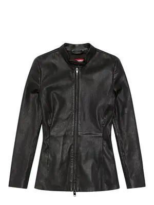 DIESEL® L-sory-n1 Logo-appliqué Leather Jacket - Black