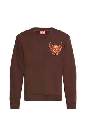 DIESEL® S-norm-aa2 Eagle-print Sweatshirt - Brown