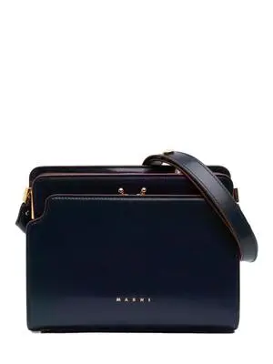 Marni 2010-2026 Medium Leather Trunk Reverse Crossbody Bag - Blue