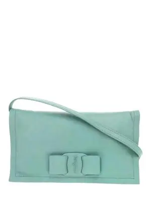 FERRAGAMO 2010-2026 Mini Padded Leather Viva Bow Crossbody Bag - Blue