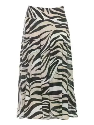 Marella Mlsospite Zebra-print Midi Skirt - Black