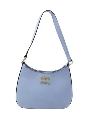 Miu Miu Madras Leather Shoulder Bag - Blue