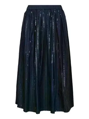Max Mara Sequin-embellished Pleated Midi Skirt - Blue