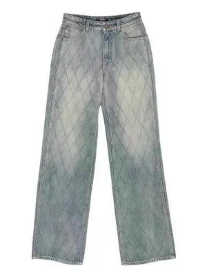 Balmain Buttoned Straight-leg Jeans - Blue