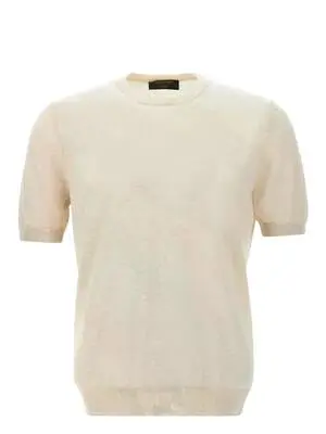 GRAN SASSO Crew-neck Short-sleeve Sweater - Neutrals
