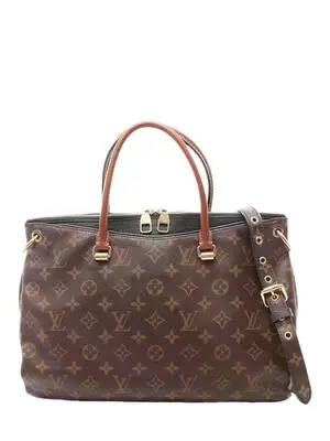 LOUIS VUITTON 2015 Pallas Monogram Tote Bag - Brown