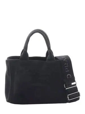 Prada 2000-2010 Small Canvas Canapa Logo Satchel - Black