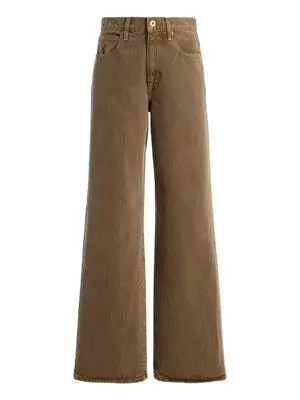 SLVRLAKE Grace Rigid High-rise Wide-leg Jeans - Brown
