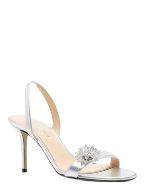 Mach & Mach Crystal-embellished Leather Sandals - Silver