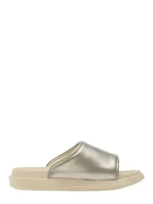 Y3 Metallic-strap Logo-print Slides - Silver