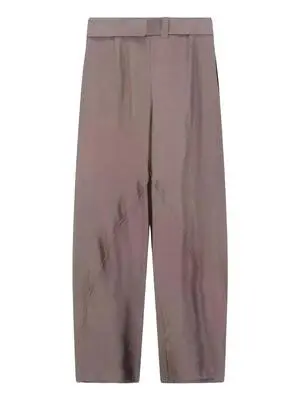 8PM Belted Pleated Trousers - Brown