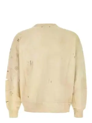 GOLDEN GOOSE Distressed Graphic-print Sweater - Neutrals