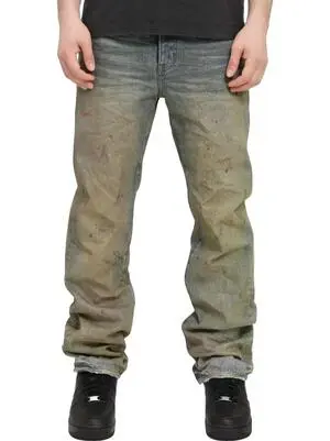 PURPLE BRAND Distressed Paint-splatter Jeans - Blue