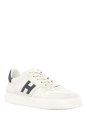 Hogan H-tv Logo-patch Panelled Sneakers - Neutrals