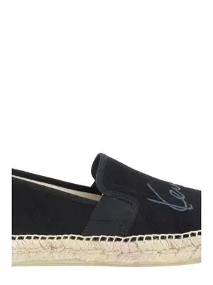 Kenzo Logo-embroidered Canvas Espadrilles - Black