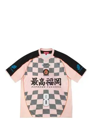 Supreme Checkerboard Soccer Logo-patch T-shirt - Pink