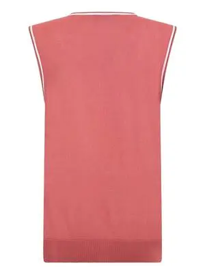 MOORER Sleeveless Contrast-trim Sweater - Pink