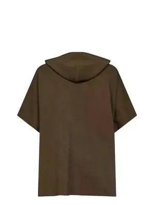 Max Mara Milano-knit Short-sleeve Hoodie - Brown