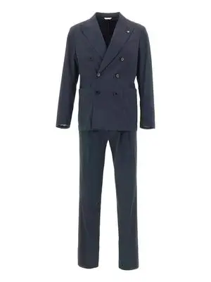 MANUEL RITZ Double-breasted Tailored Suit - Blue