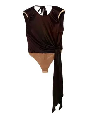 Elisabetta Franchi Draped Knot-detail Top - Brown