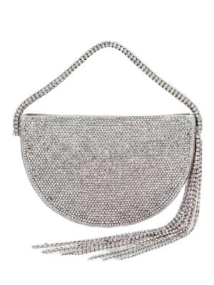 GEDEBE Gabi Rhinestone-embellished Fringed Tote Bag - Silver