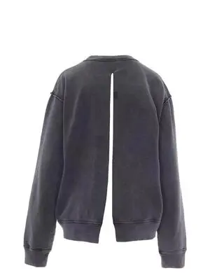 HAIKURE Open-back Raw-edge Sweatshirt - Grey