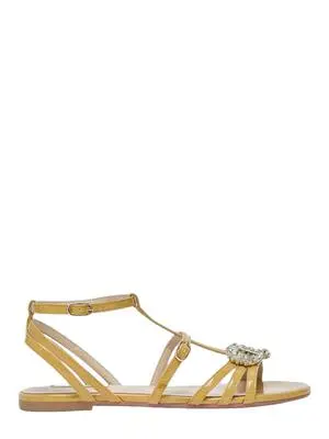 Liu Jo Crystal-embellished Leather Sandals - Yellow