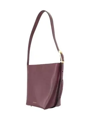 ANINE BING Elly Grained-leather Shoulder Bag - Red