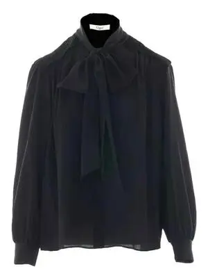 Chloé Scarf-tie Silk Blouse - Black