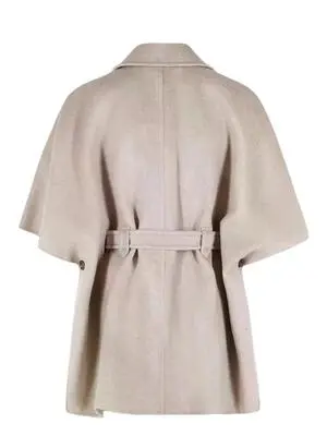 Max Mara Belted Cashmere Cape - Neutrals