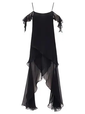 JNSQ (JE NE SAIS QUOI) Jnsq Catarina Silk Chiffon Maxi Dress - Black