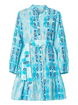 CASA ATELIER BY FERDINANDO FUSCO Kos Frou Frou Shirt In Linen - Blue