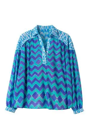 CASA ATELIER BY FERDINANDO FUSCO Blue / White Poseidon Patch Shirt In Cotton - Blue/white