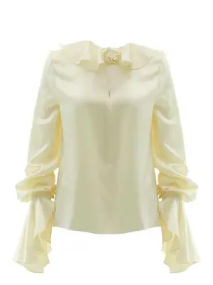 JNSQ (JE NE SAIS QUOI) Marie-antoinette Silk Blouse - White