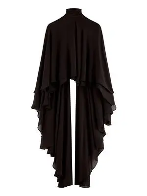 Arakii Flowy Draped Cape Top - Brown