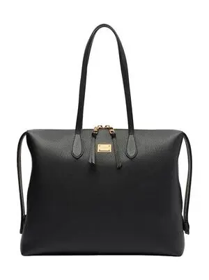 Dolce & Gabbana Vittoria Large Leather Tote Bag - Black