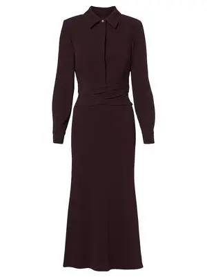 Roland Mouret Draped Crepe Midi Dress - Brown