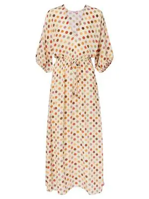 ERES Unexpected Polka-dot Silk Midi Dress - Multicoloured