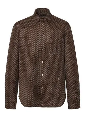 WALES BONNER Doshi Jacquard Shirt - Brown
