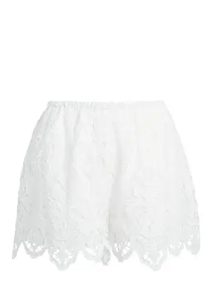 TOCCIN Cotton Broderie Anglaise Shorts - White