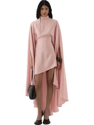 Arakii Poncho Turtleneck Maxi Dress - Light Pink