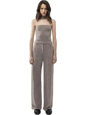Arakii Knitted Reversed Halter - Greige