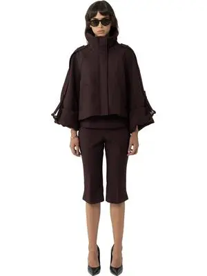 Arakii Short Pleat Jacket - Burgundy