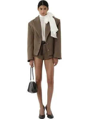 Arakii Boxy Belt Jacket - Brown