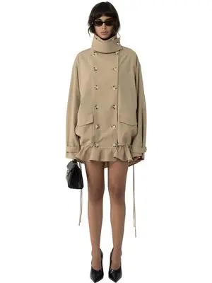 Arakii Sculptural Frill Jacket - Beige