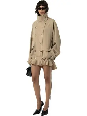 Arakii Sculptural Frill Jacket - Beige