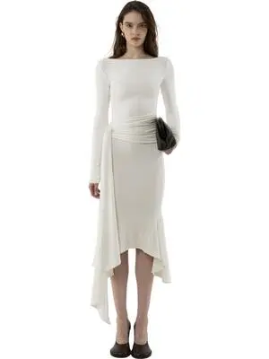 Arakii Jersey Draped Long Sleeve - Off-white