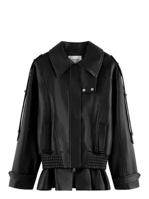 Arakii Leather Biker Jacket - Black