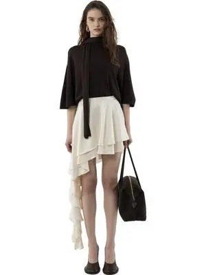 Arakii Asymmetric Viscose Skirt - Off-white
