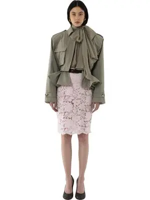 Arakii Cropped Cotton Jacket - Khaki Green